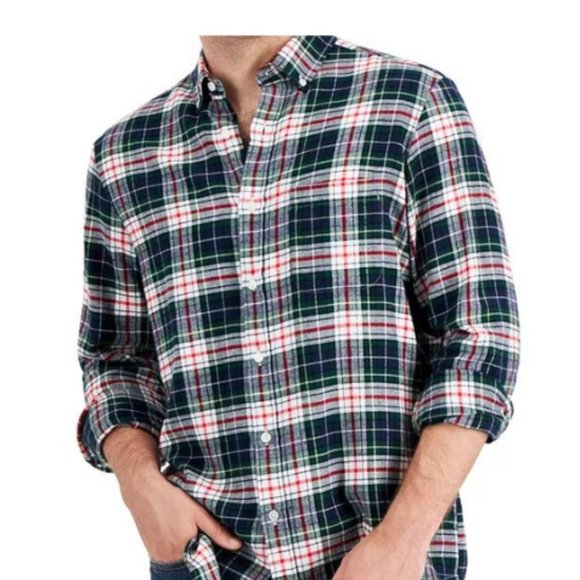 Club Room | Shirts | Club Room Classic Plaid Soft Cotton Flannel Shirt ...